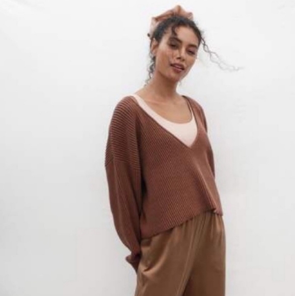 lunya | Sweaters | Lunya Cozy Cotton Silk Reversable Pullover Sweater ...